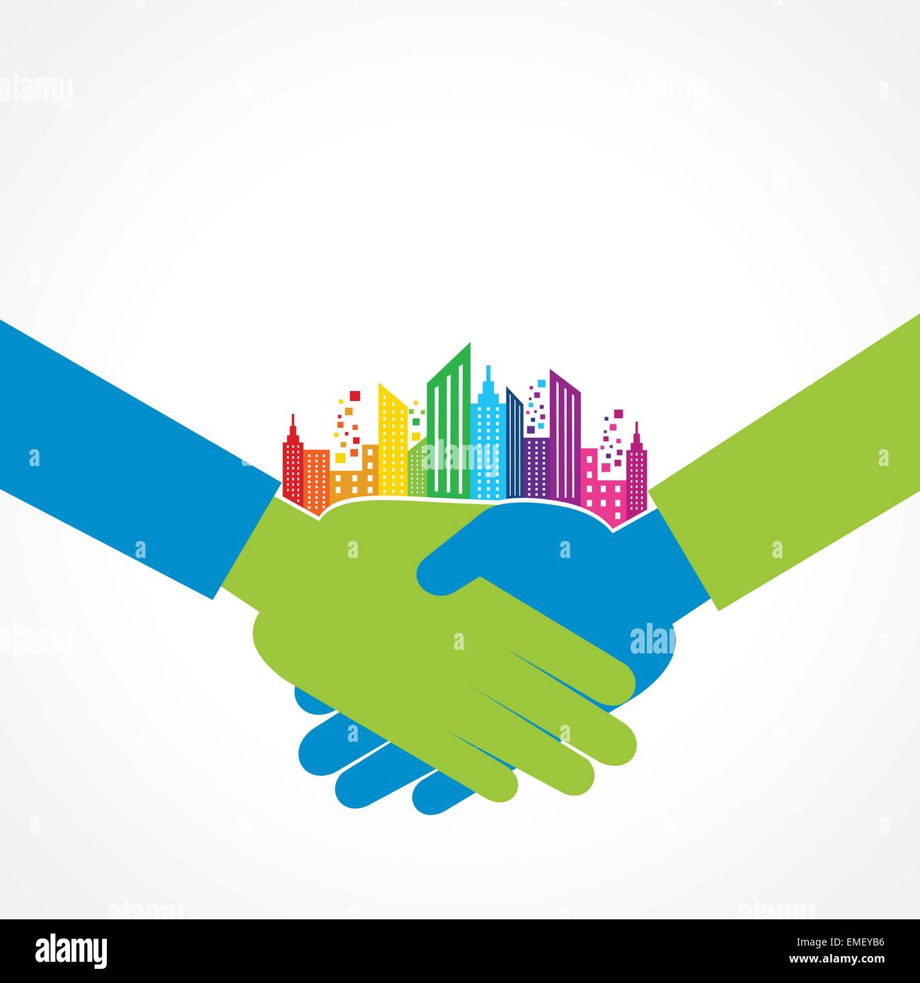 Handshake wave Stock Vector Images - Alamy