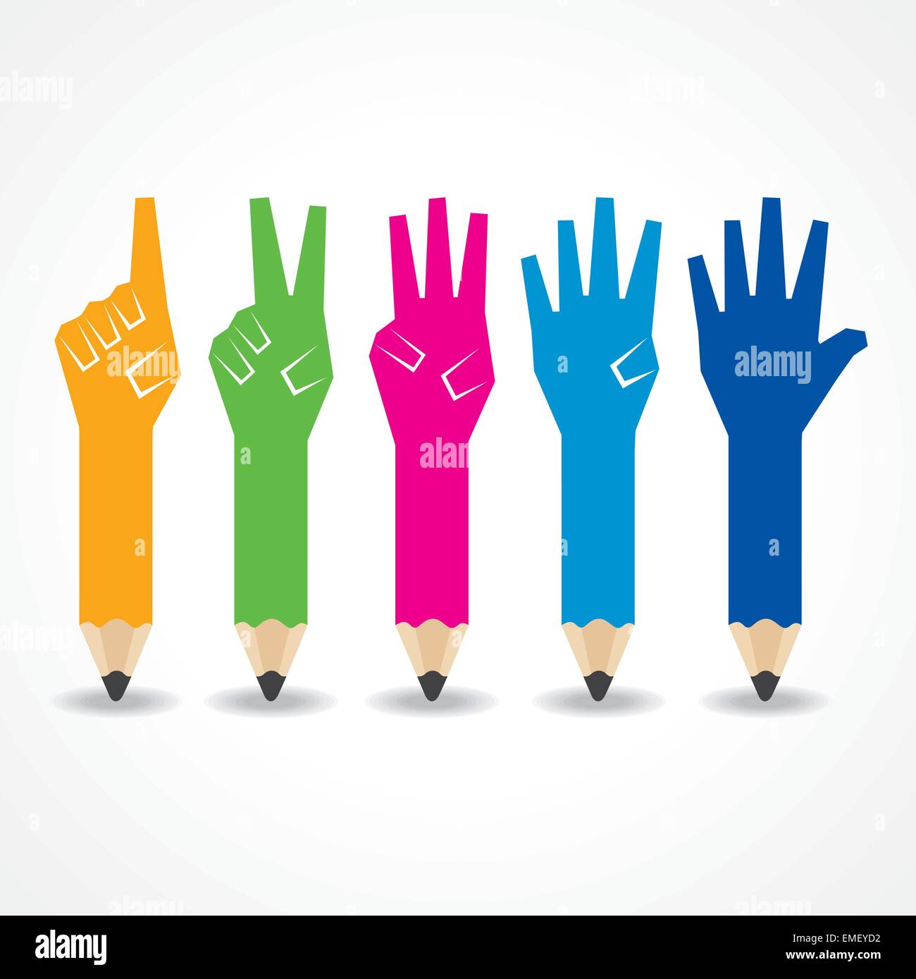 Pencil shows number one to five stock vector Stock Vector Image & Art ...