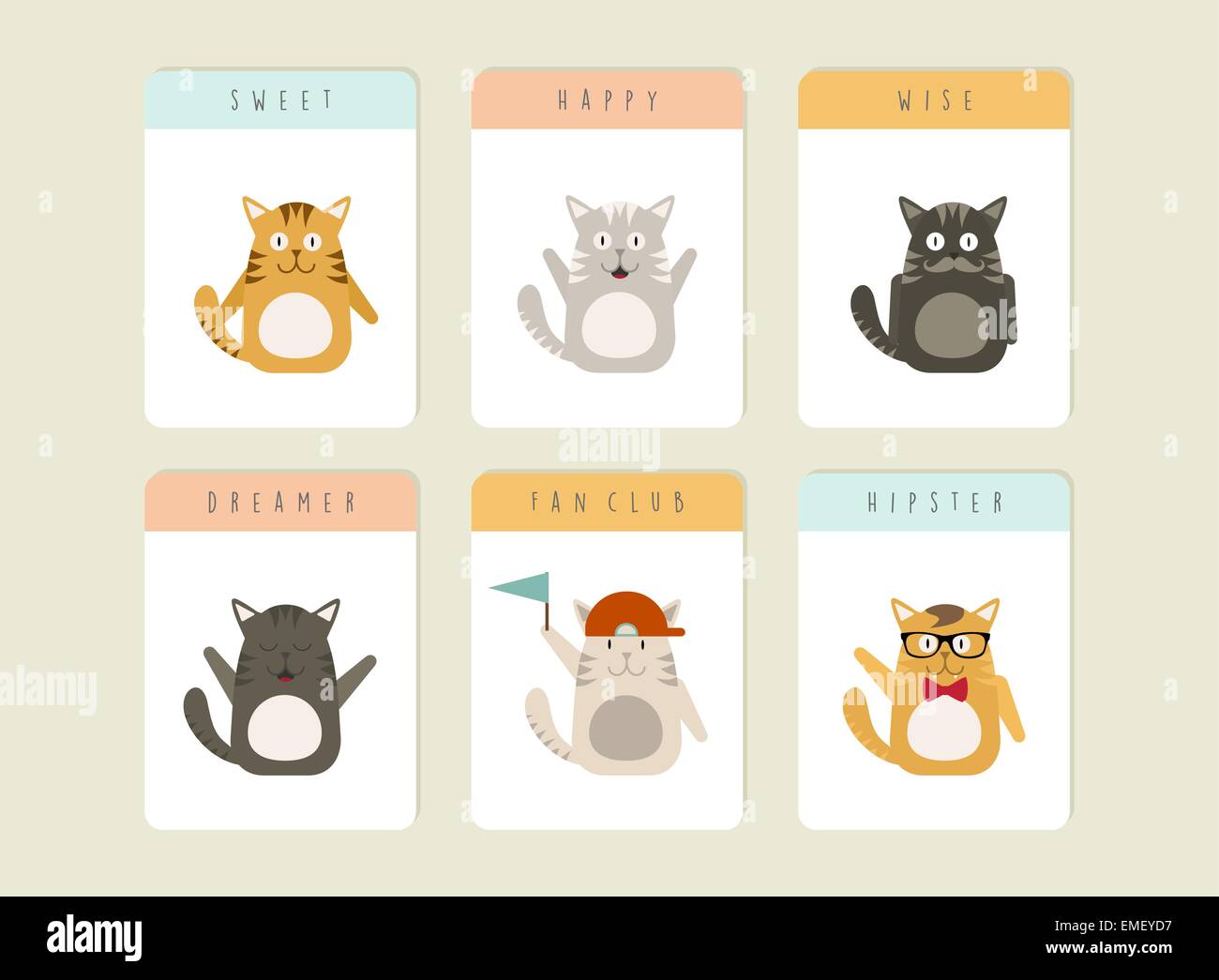 Cat icons set cartoon Stock Vector Images - Alamy
