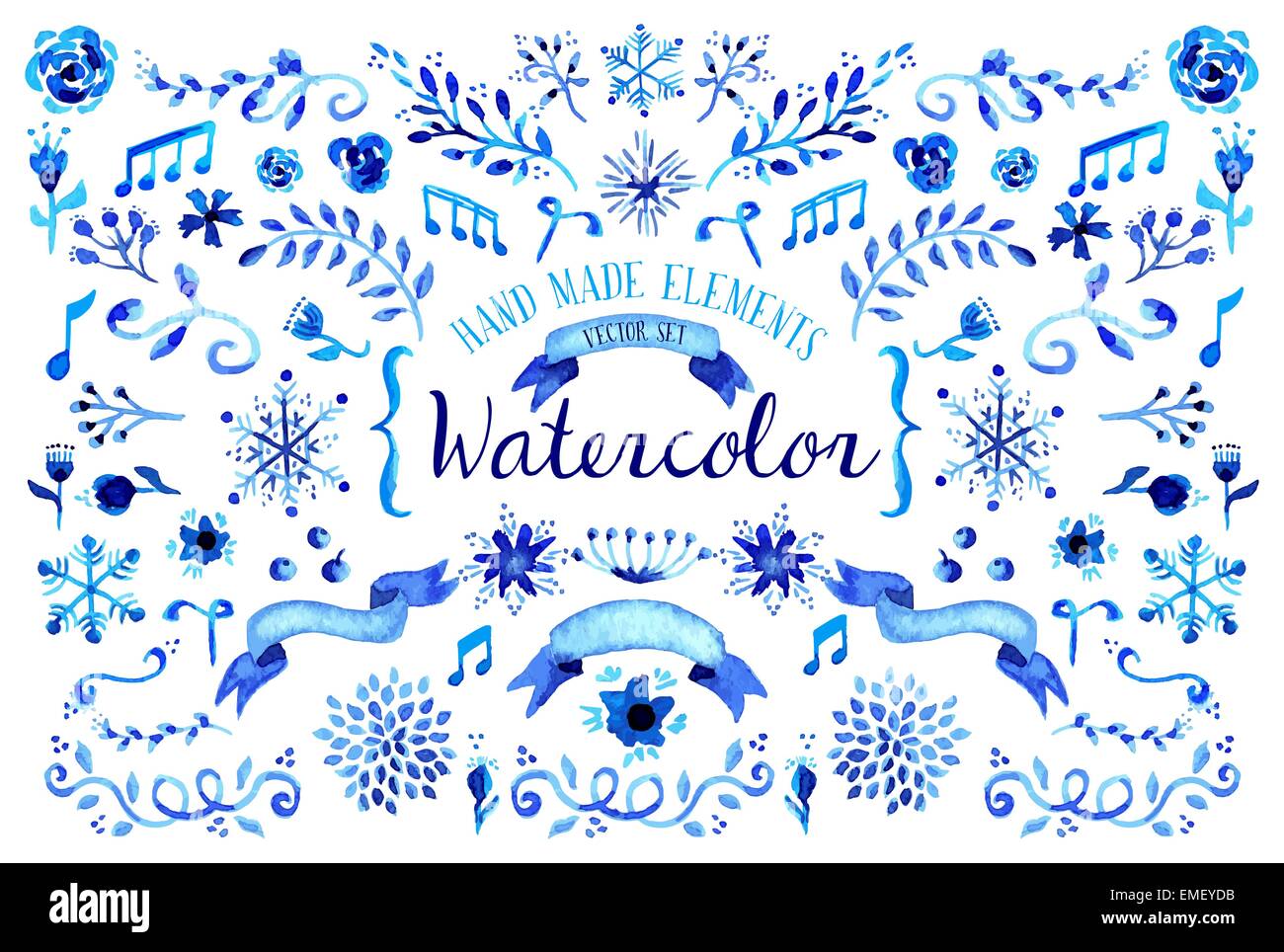 Frame floral set hand Stock Vector Images - Alamy