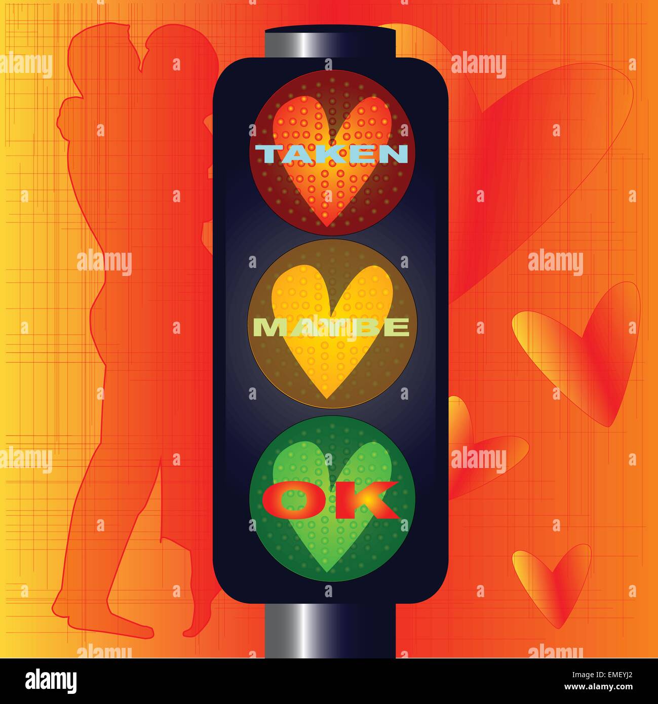 Traffic light with hearts Stock Vector Images - Alamy