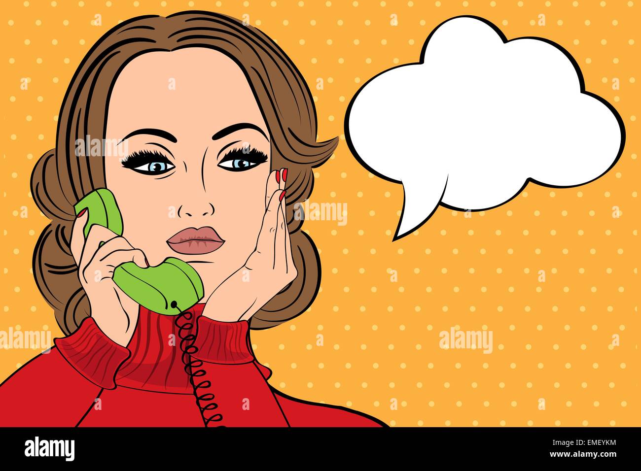 Pretty young woman and phone Stock Vector Images - Alamy