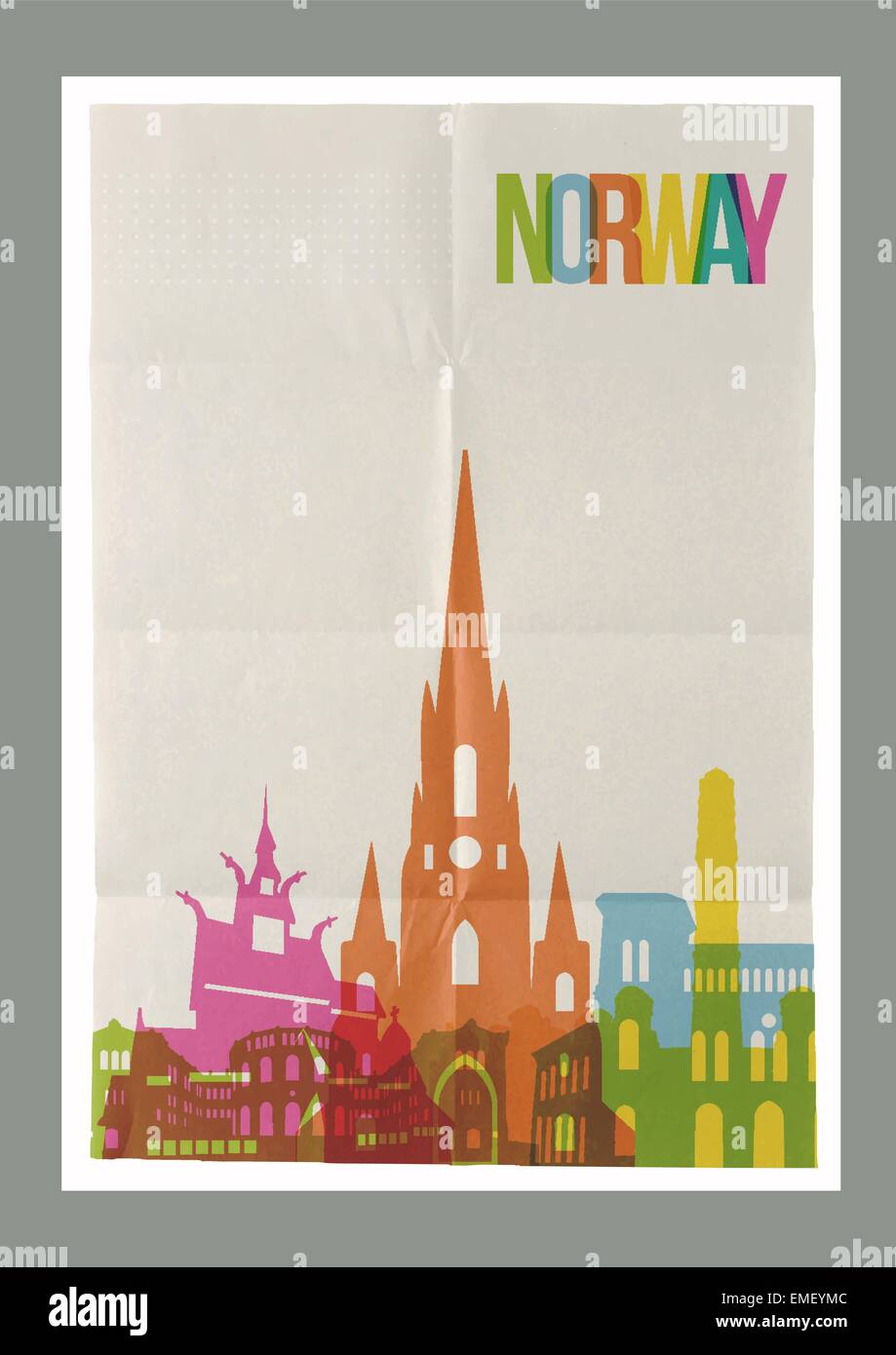 Norway travel poster hi-res stock photography and images - Alamy