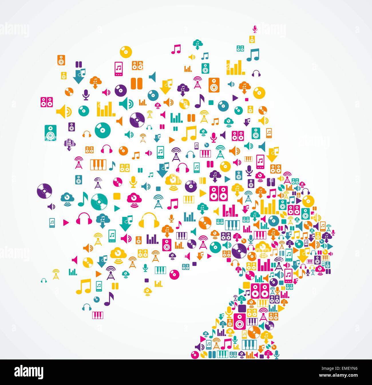 Music app icons splash Woman hea Stock Vector Image & Art - Alamy