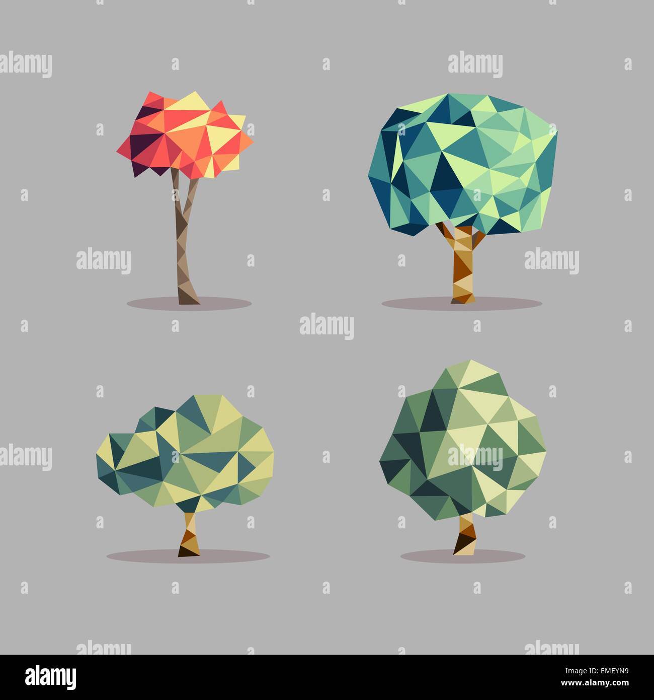 Triangle abstract tree set Stock Vector Image & Art - Alamy