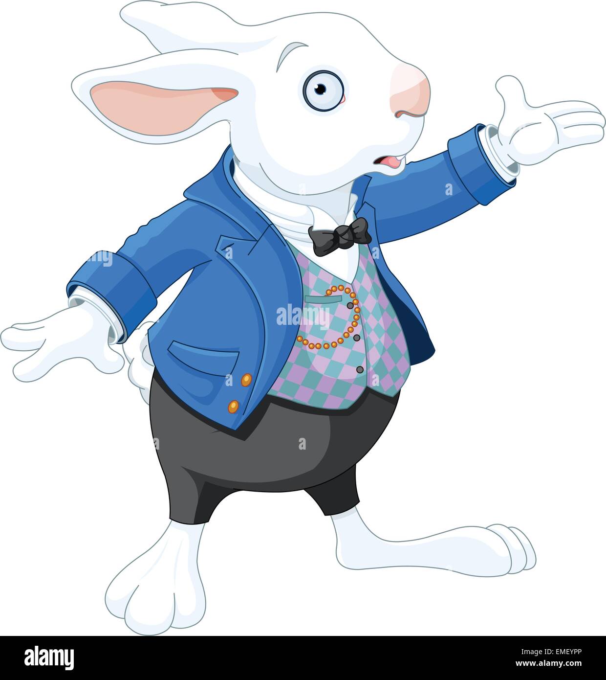 White rabbit card alice in wonderland Stock Vector Images - Alamy