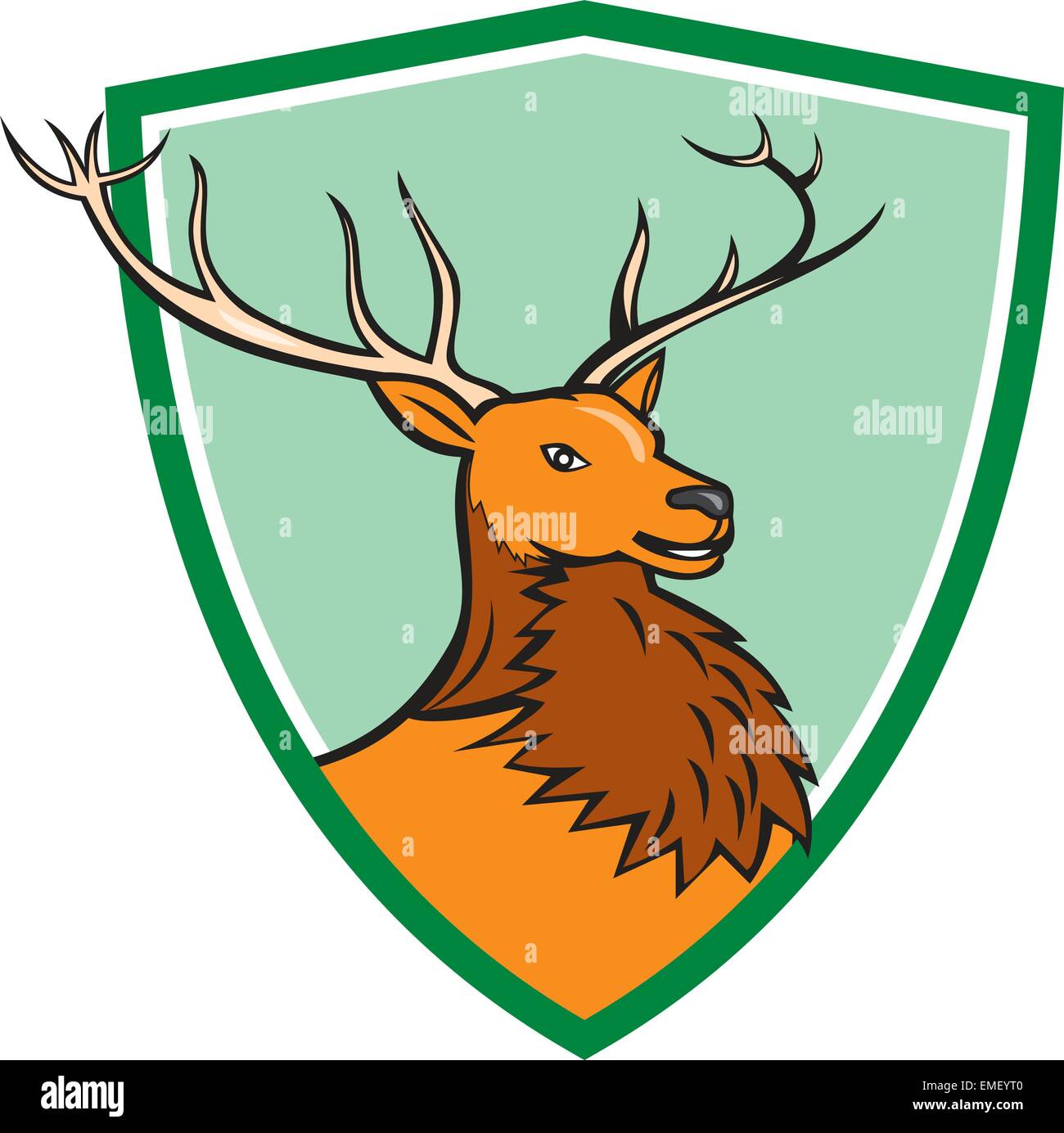 Red Stag Deer Head Shield Cartoon Stock Vector Image & Art - Alamy