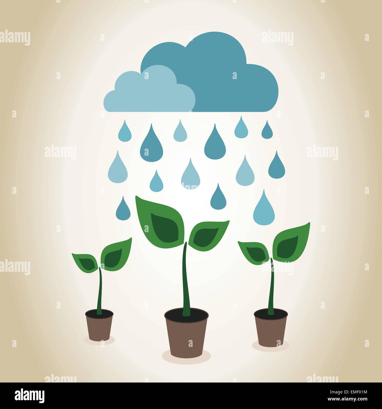 Rain on plants Stock Vector Images - Alamy