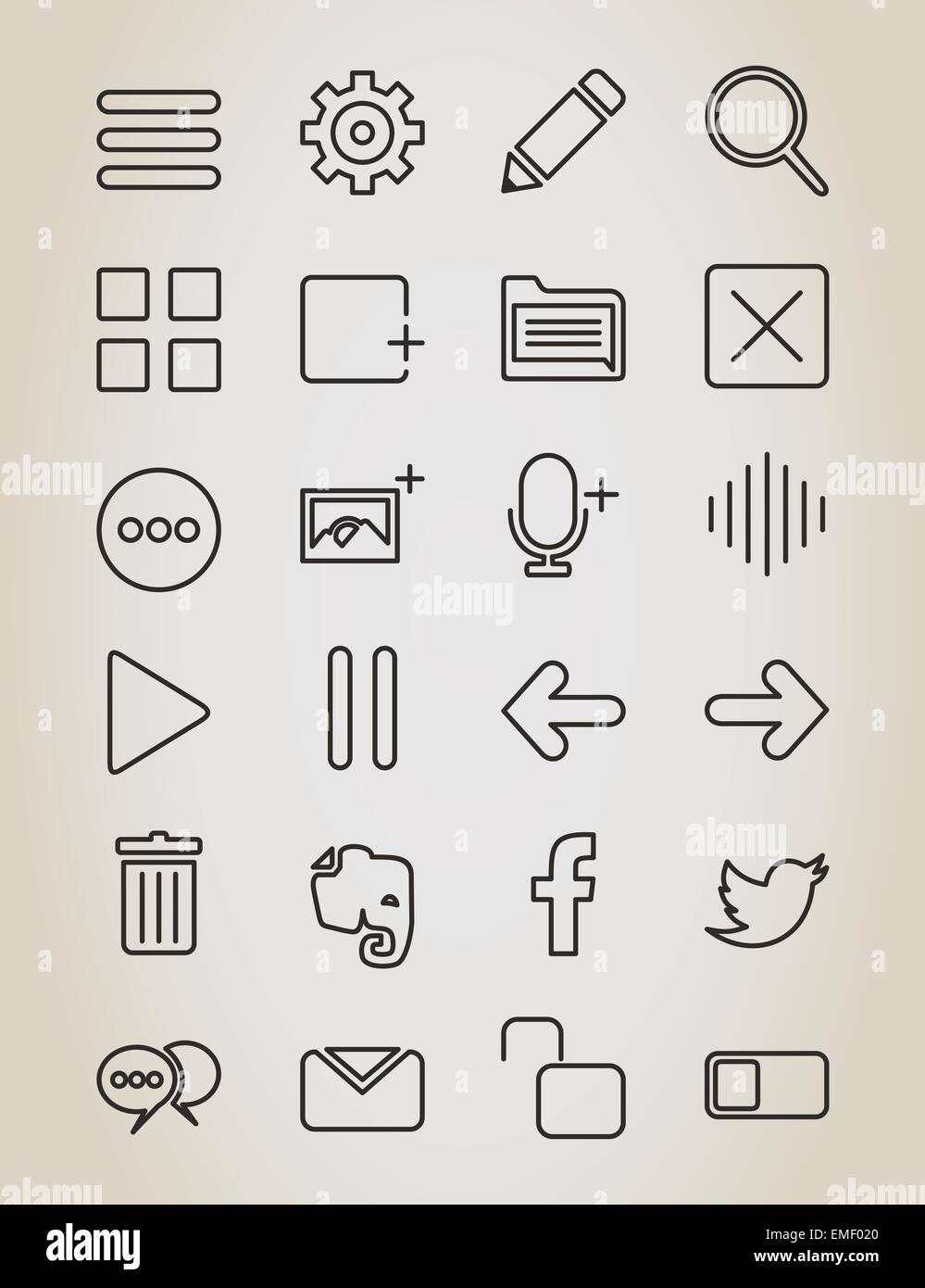 Set linear icons money Stock Vector Images - Alamy