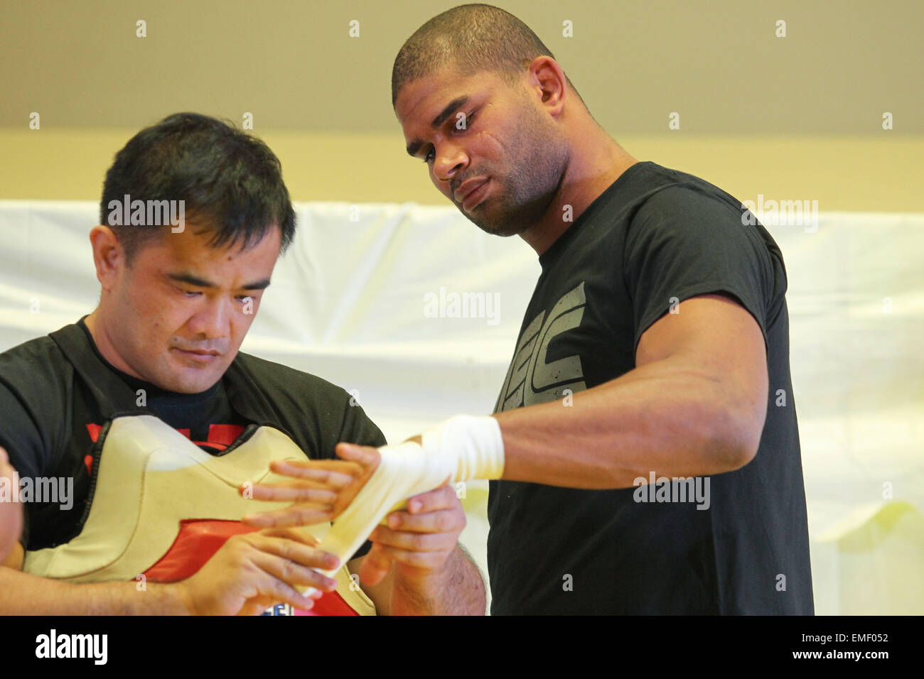 Metro Manila, Philippines. 19th Apr, 2015. UFC fighter Alistair Overeem ...
