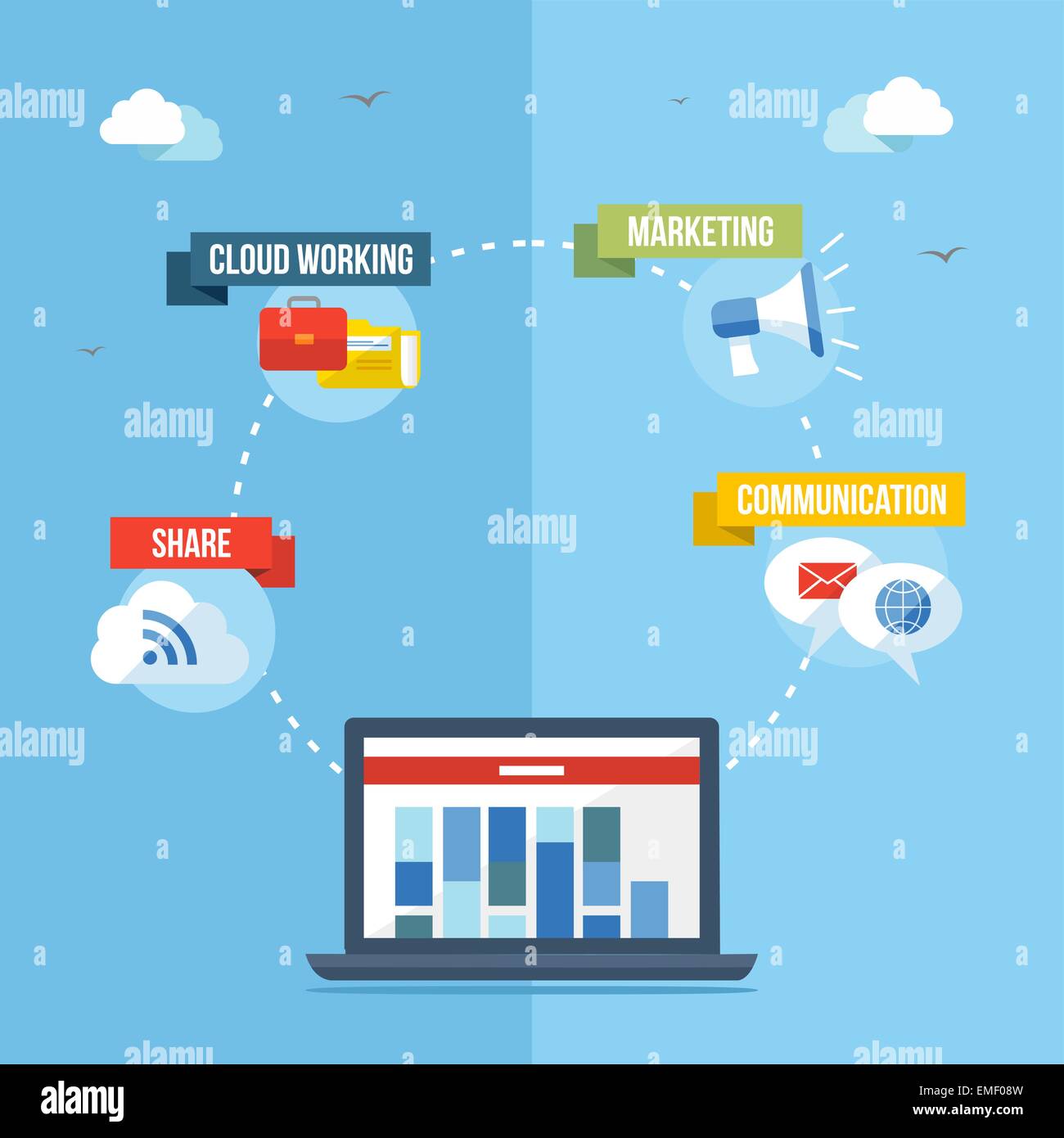 Social media network concept flat illustration Stock Vector Image & Art ...
