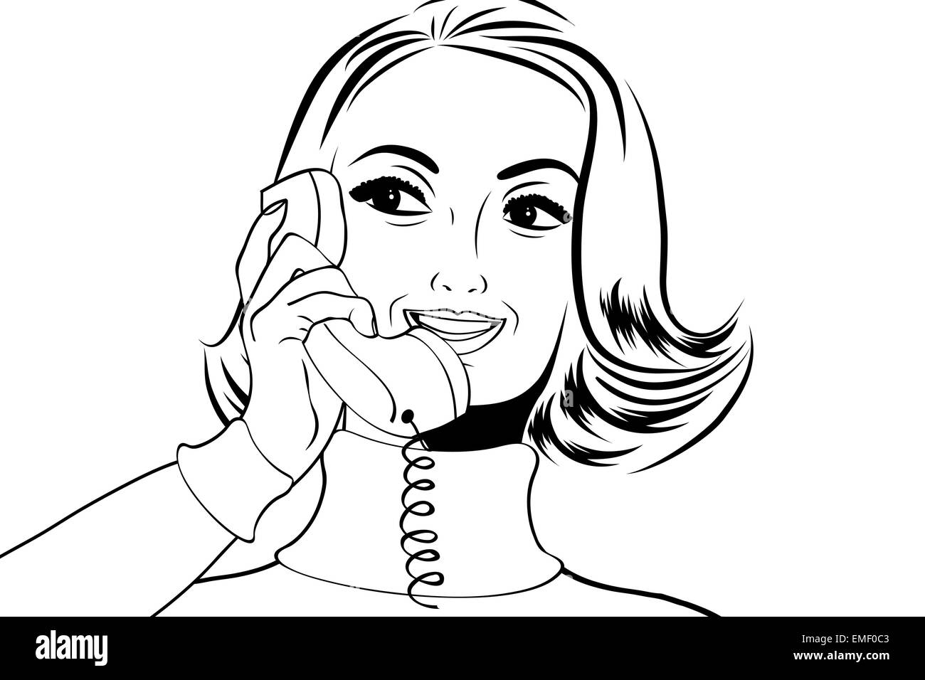 Pop Art Retro Woman In Comics Style Talking On The Phone Stock Vector