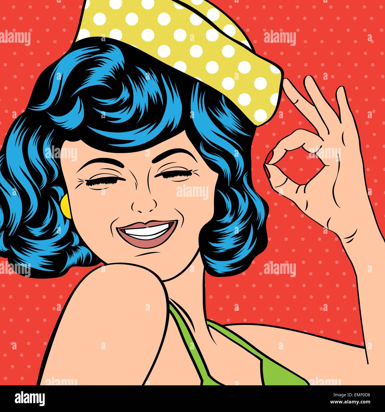 pop art cute retro woman in comics style laughing Stock Vector Image ...