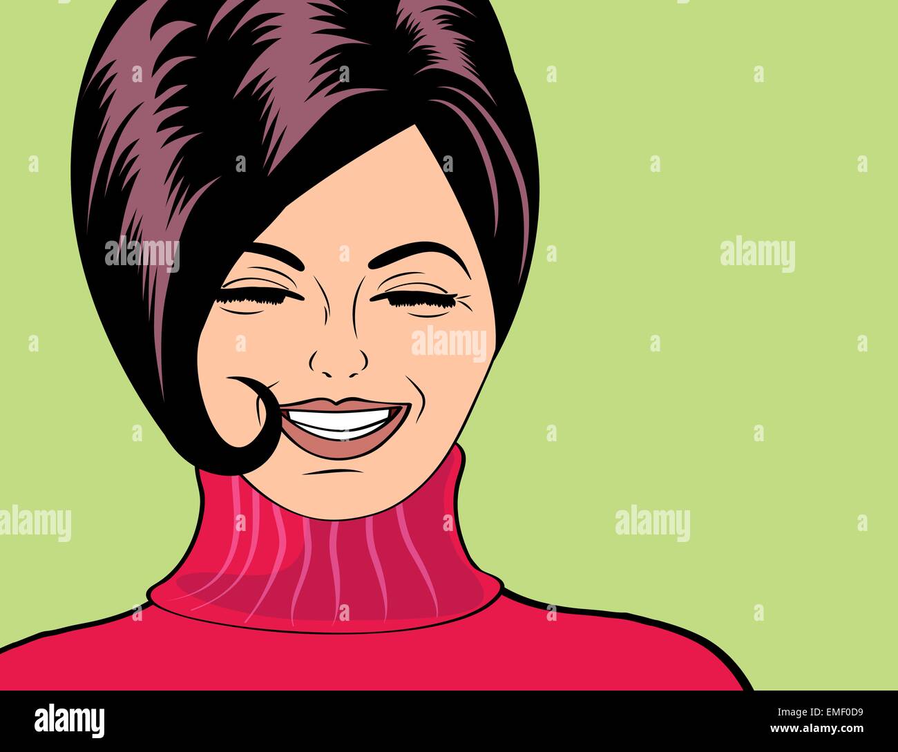pop art cute retro woman in comics style laughing Stock Vector Image ...