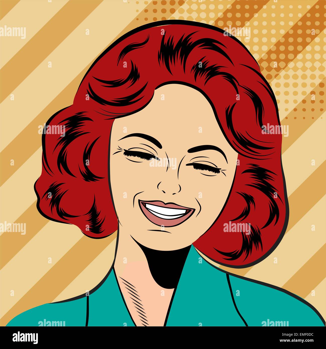 Retro illustration laughing hi-res stock photography and images - Alamy