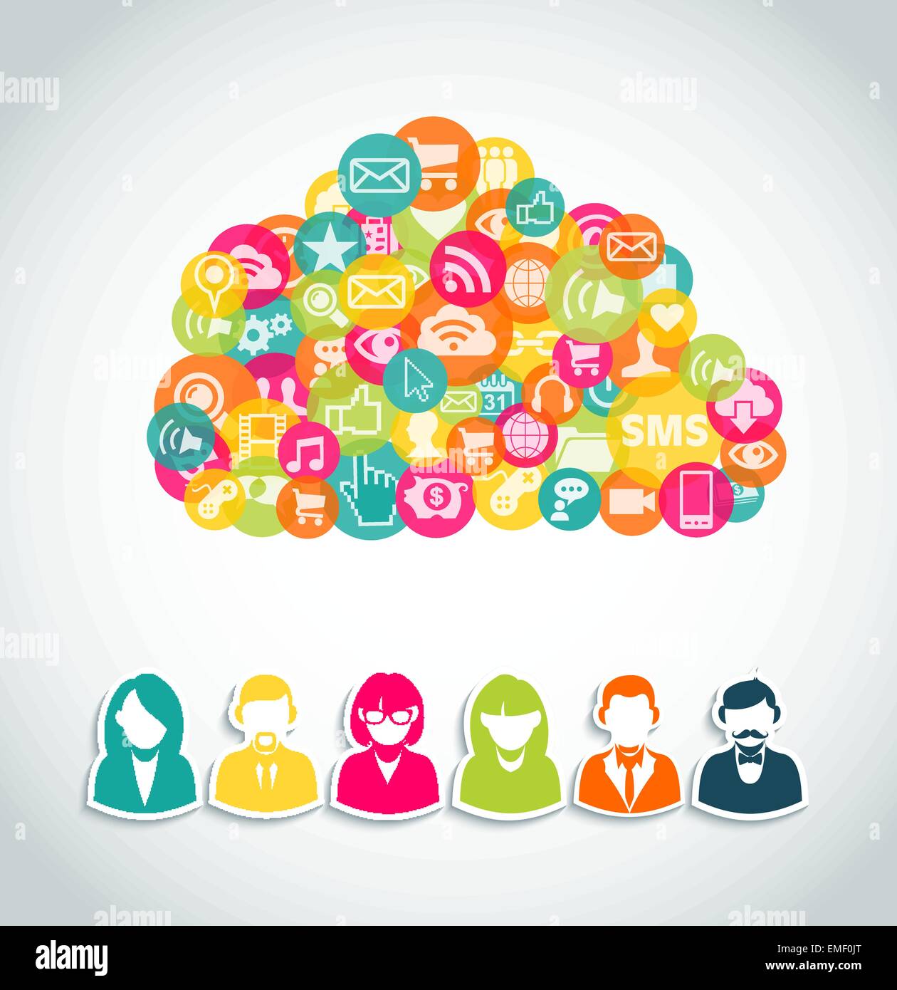 Social media cloud computing concept Stock Vector Image & Art - Alamy