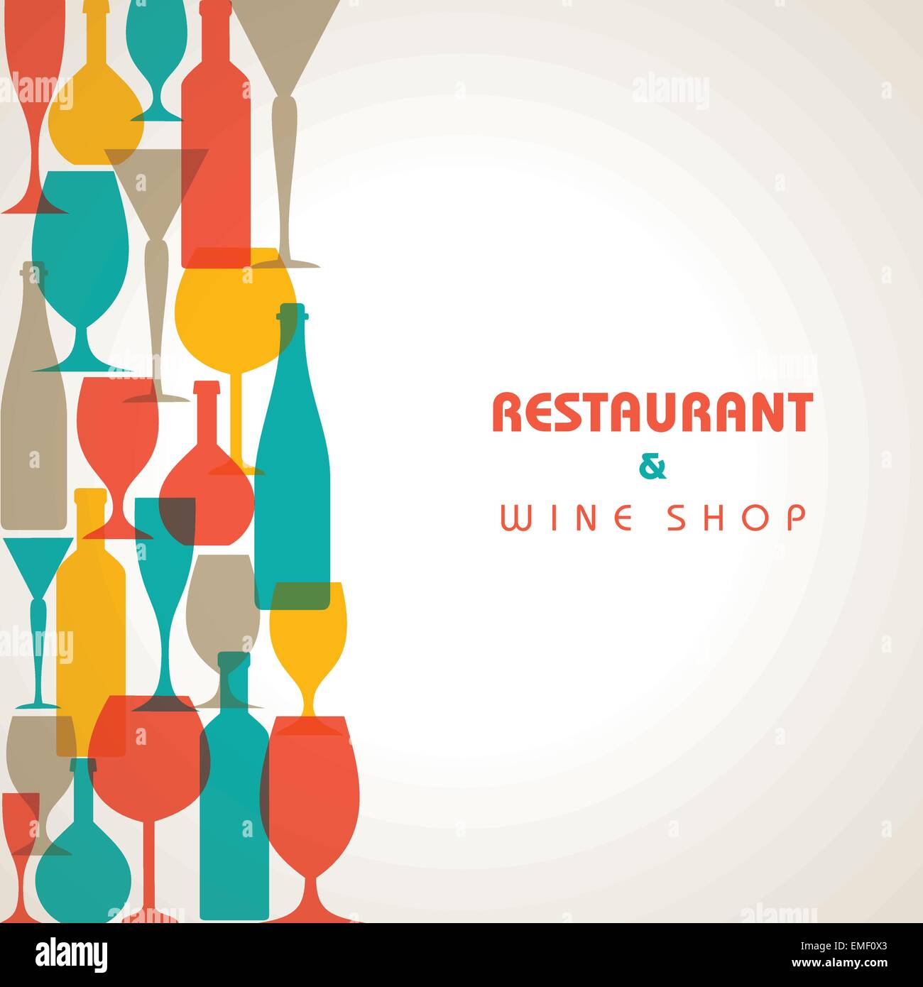 Abstract retro cocktail glass and bottle background stock vector Stock ...