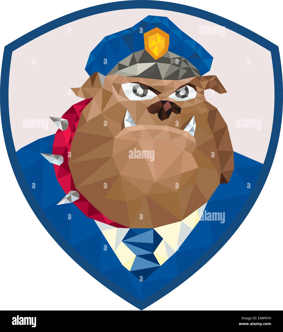 Bulldog Policeman Shield Low Polygon Stock Vector Image & Art - Alamy