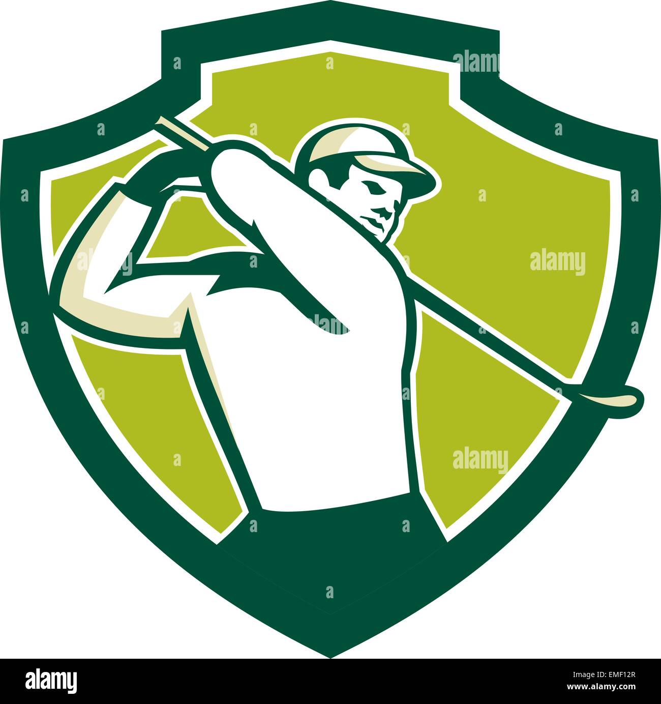 Golfer Tee Off Golf Shield Retro Stock Vector Image & Art - Alamy