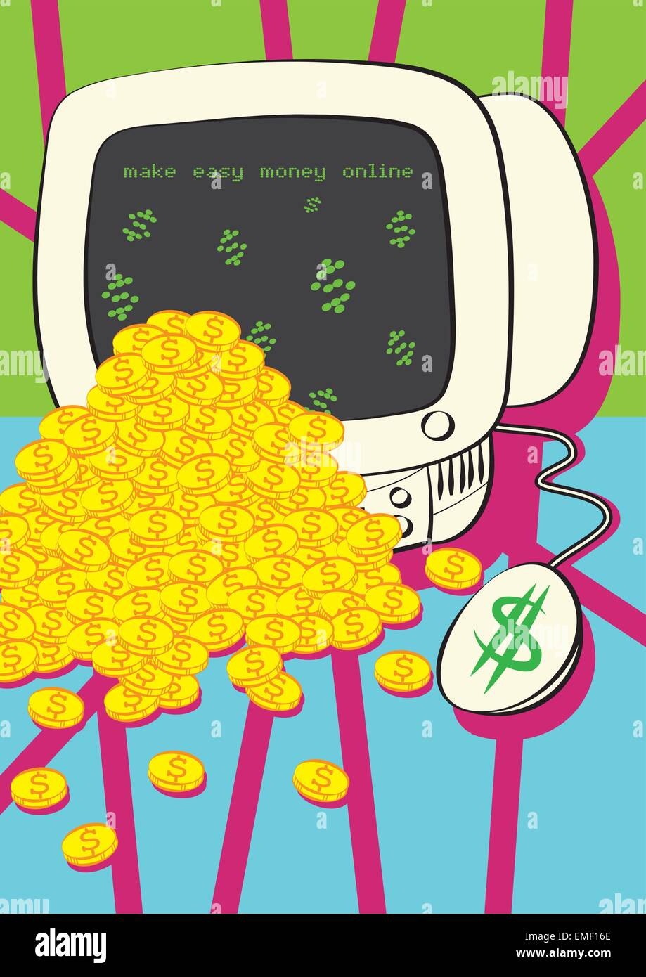 Earn money online vector Stock Vector Images - Alamy