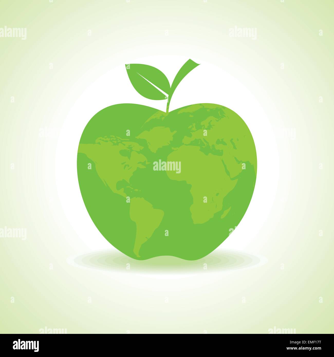 Eco Apple icon with map stock vector Stock Vector Image & Art - Alamy