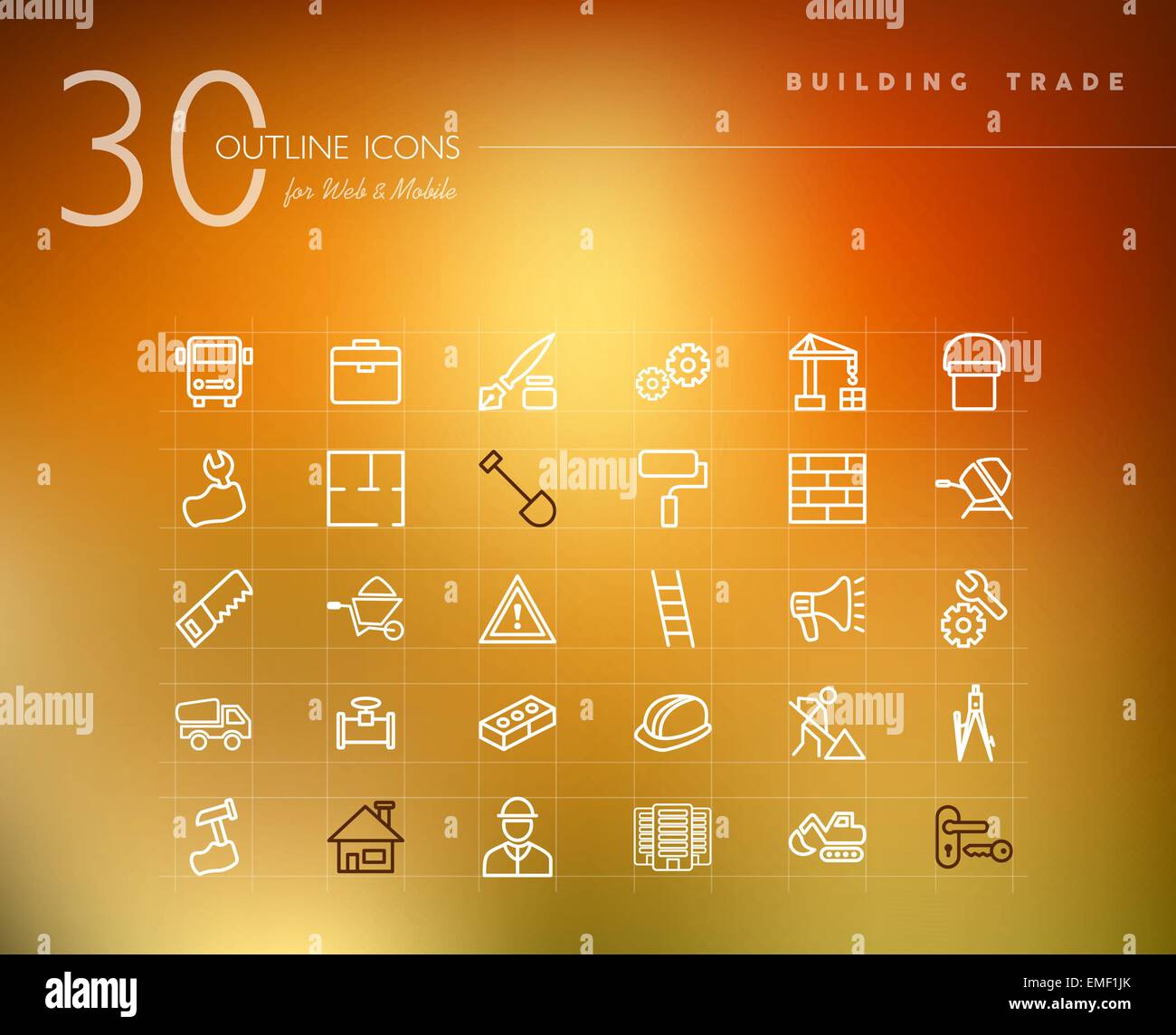 Building trade outline icons set Stock Vector Image & Art - Alamy