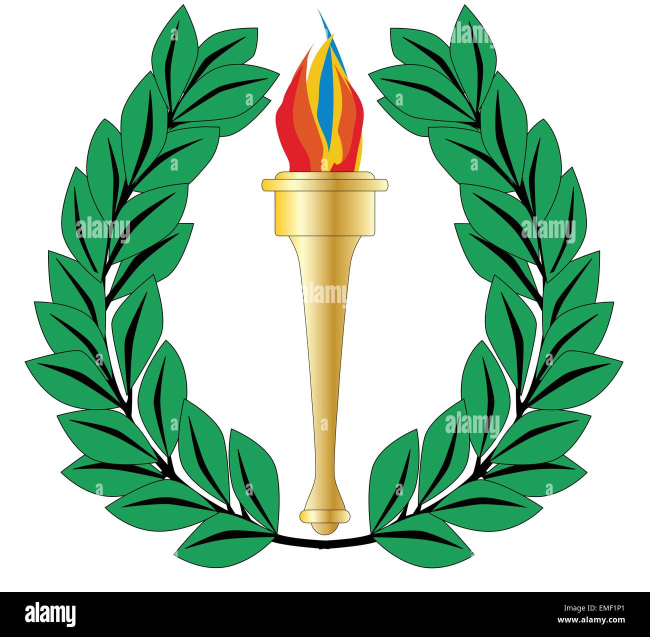 Torch laurel wreath Stock Vector Images - Alamy