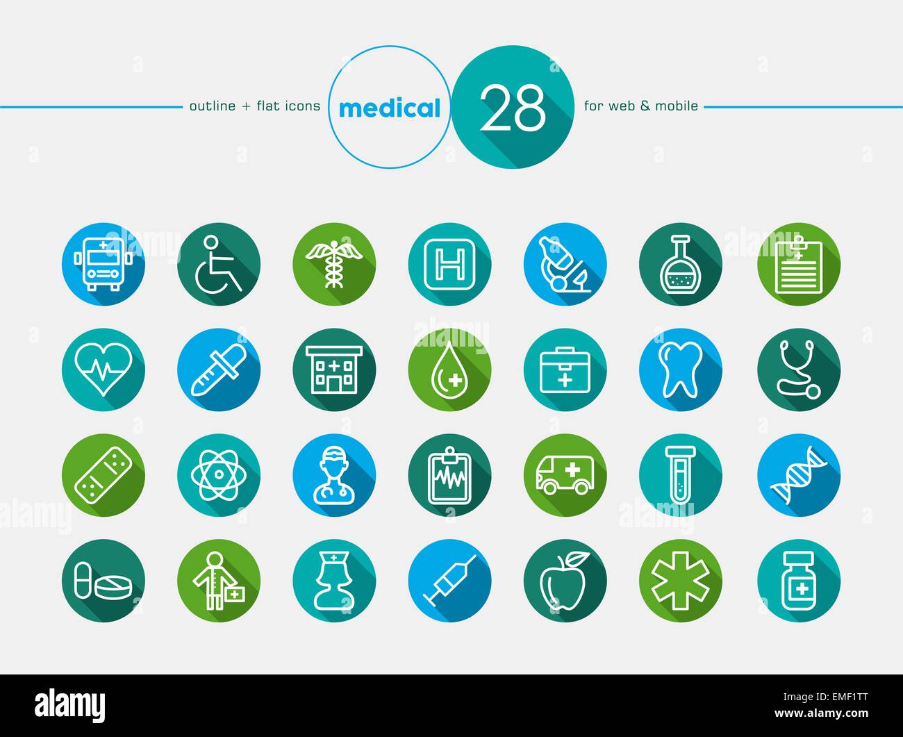 Nurse flat color icons Stock Vector Images - Alamy