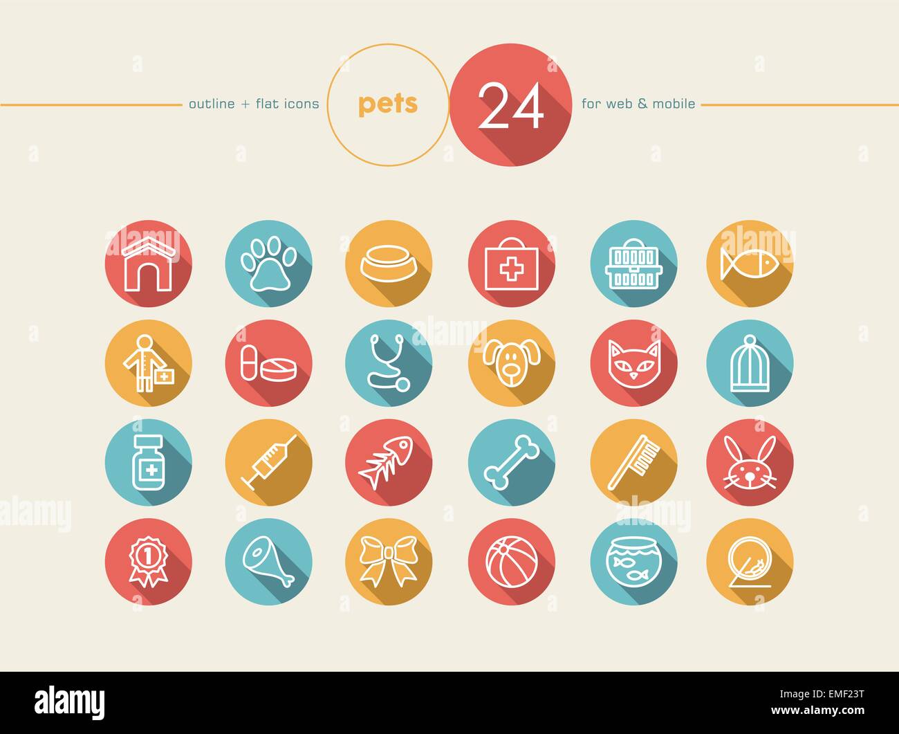 Paw icon flat color Stock Vector Images - Alamy