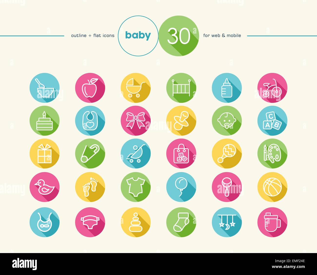 Set family baby shower Stock Vector Images - Alamy