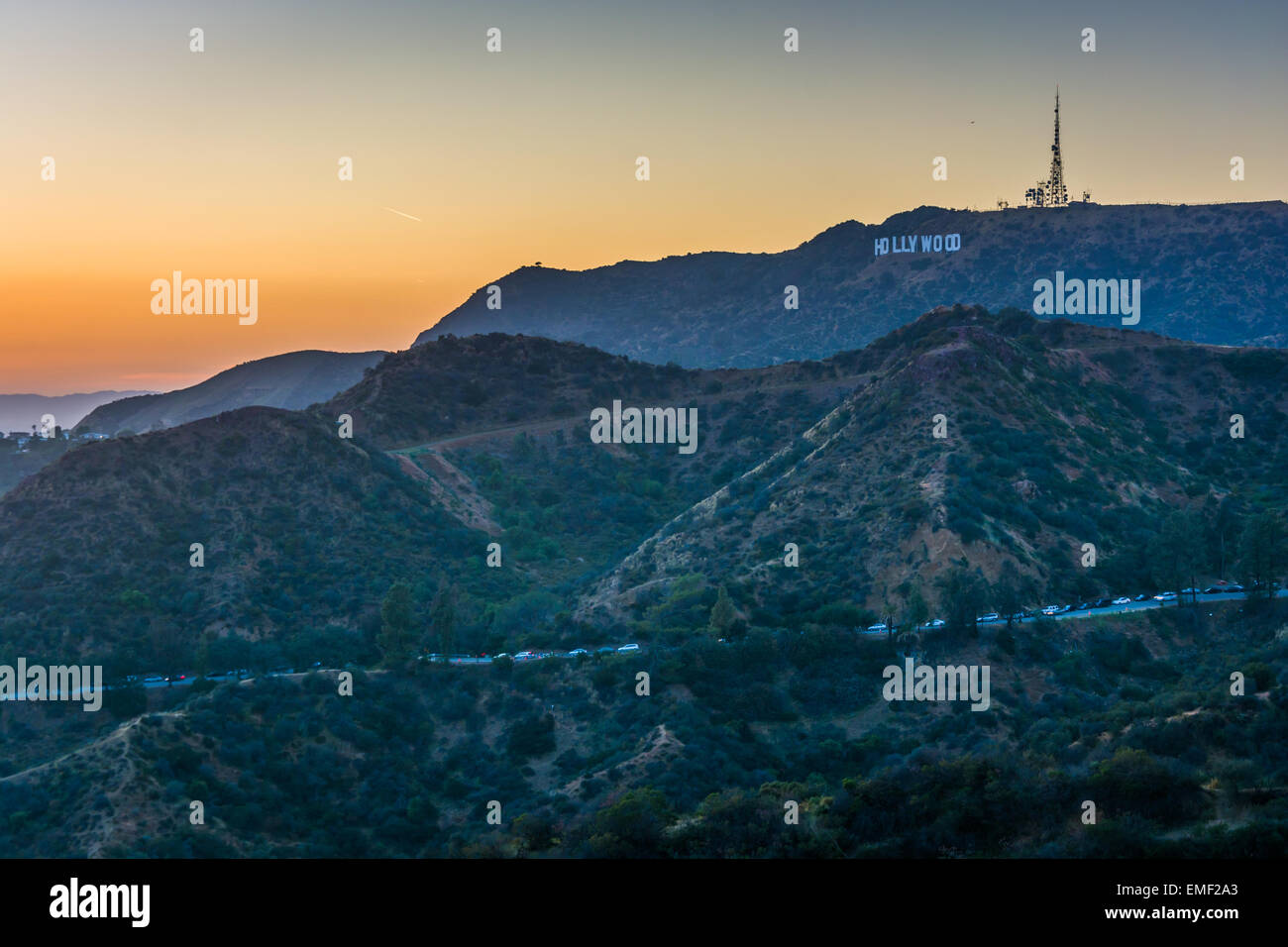 View of the Hollywood Sign from Griffith Observatory, in Griffith Park ...