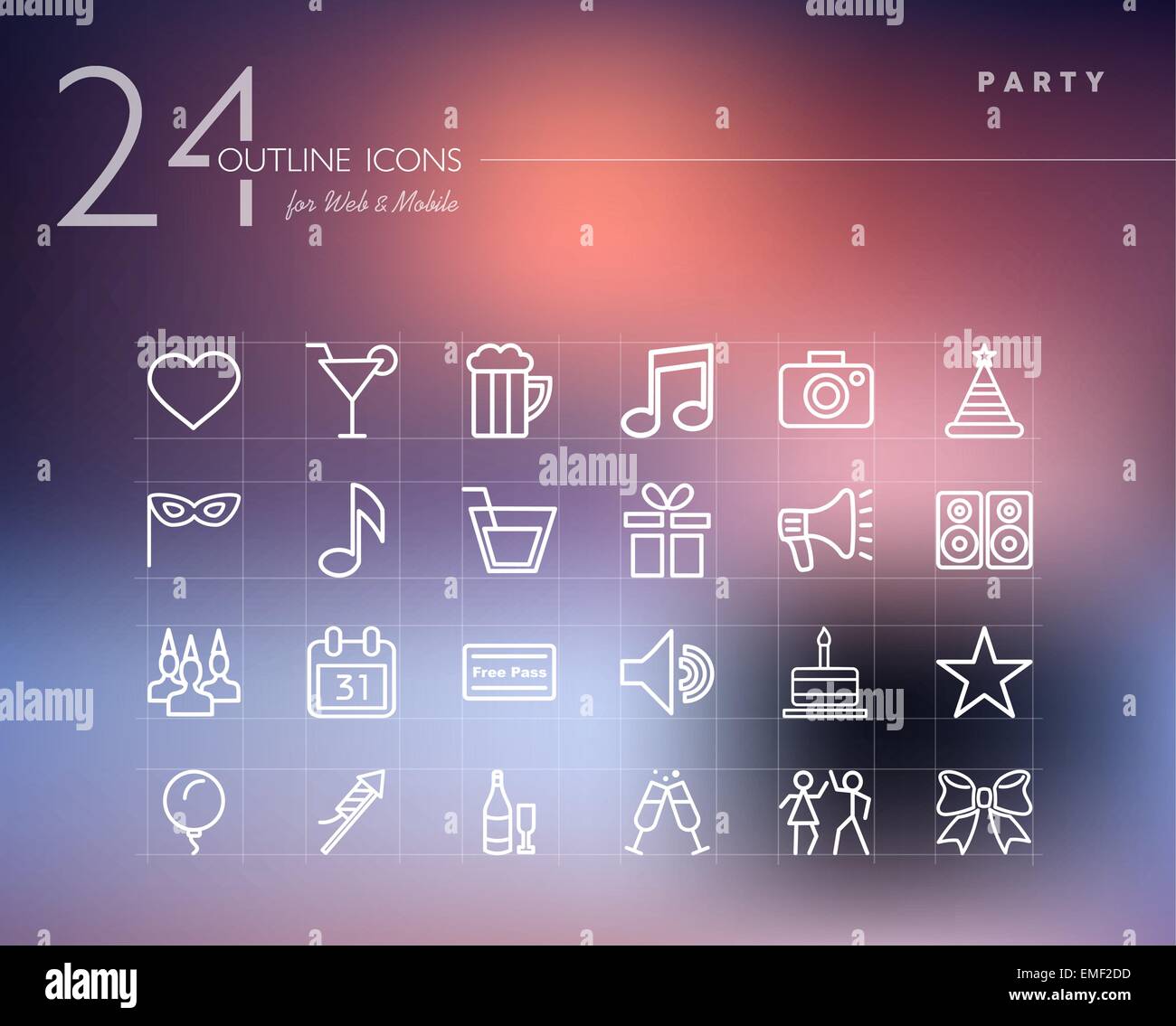 Birthday icon set hi-res stock photography and images - Alamy