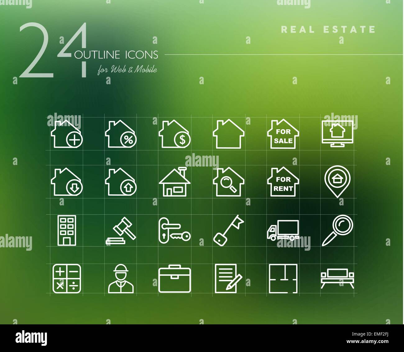 Real estate outline icons set Stock Vector Image & Art - Alamy