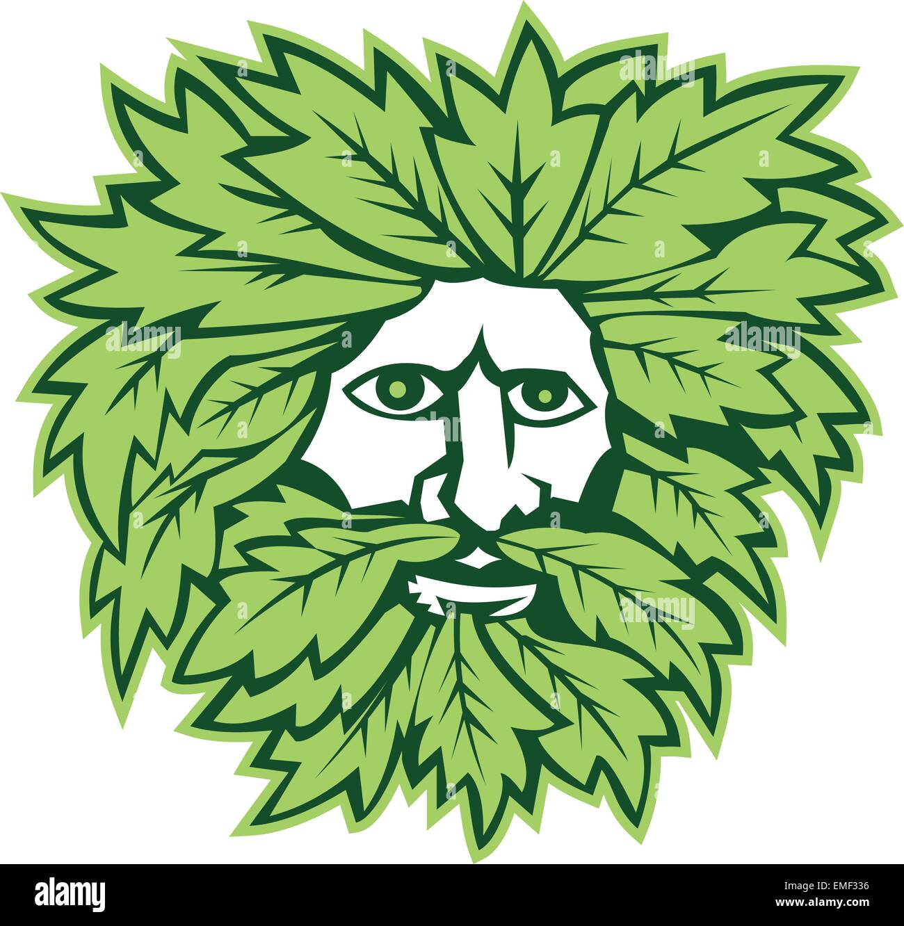 Green Man Front Isolated Stock Vector Image & Art - Alamy
