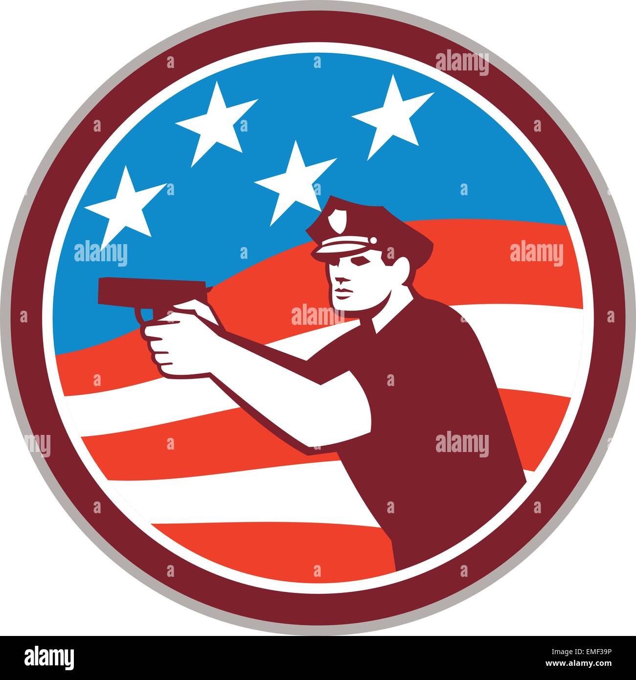 Man pointing gun, side view Stock Vector Images - Alamy