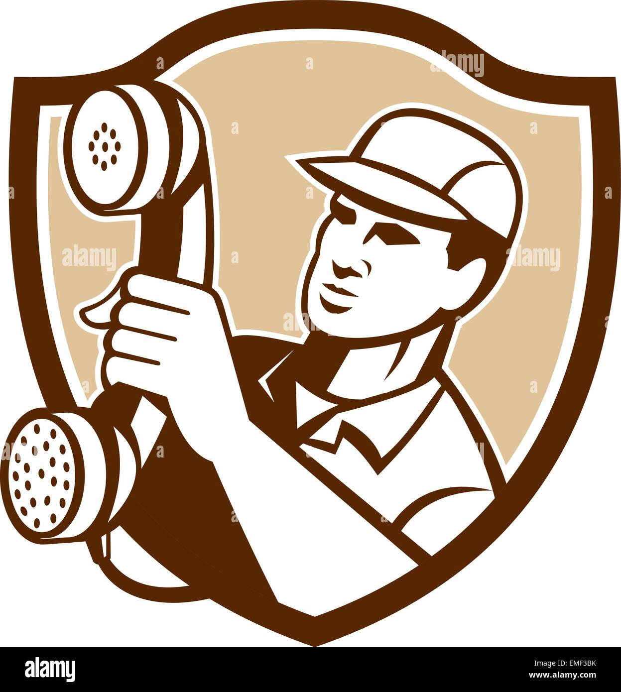 Working with a phone Stock Vector Images - Alamy