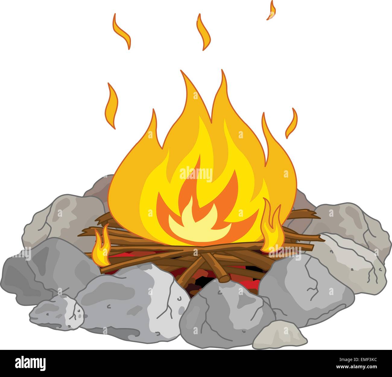 Fire bonfire campfire camping Stock Vector Images - Alamy