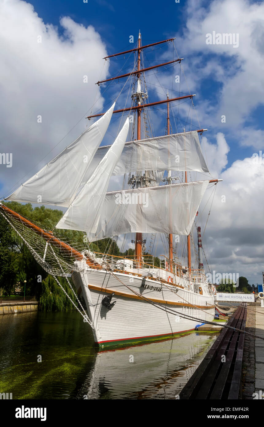 Klaipeda Lithuania Meridianas Tall Sailing Ship on Dane River Stock ...