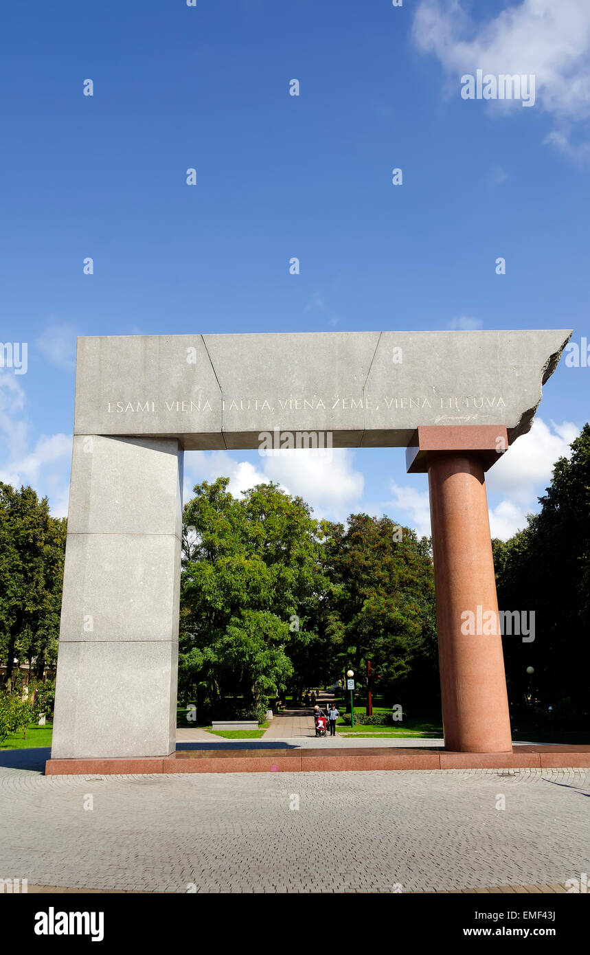 Klaipeda Lithuania The Arch Monument to the United Lithuania marks 80th ...