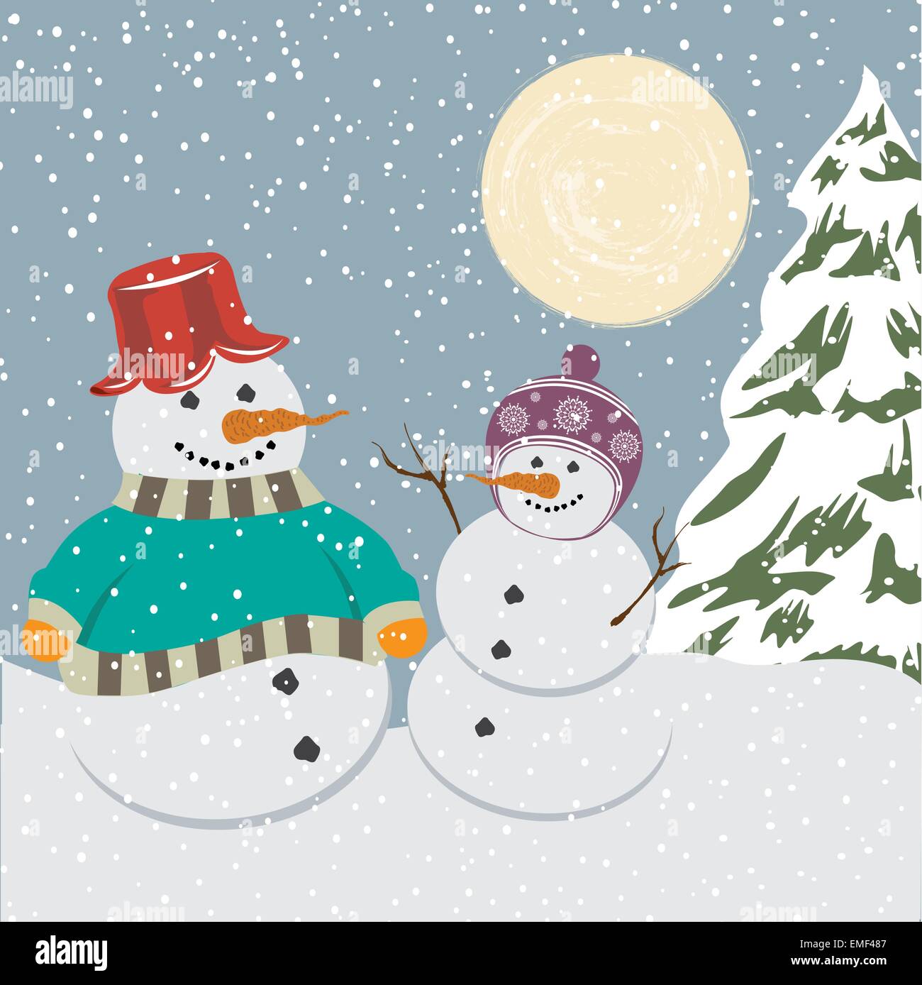 Vintage snowman christmas greetings Stock Vector Images - Alamy