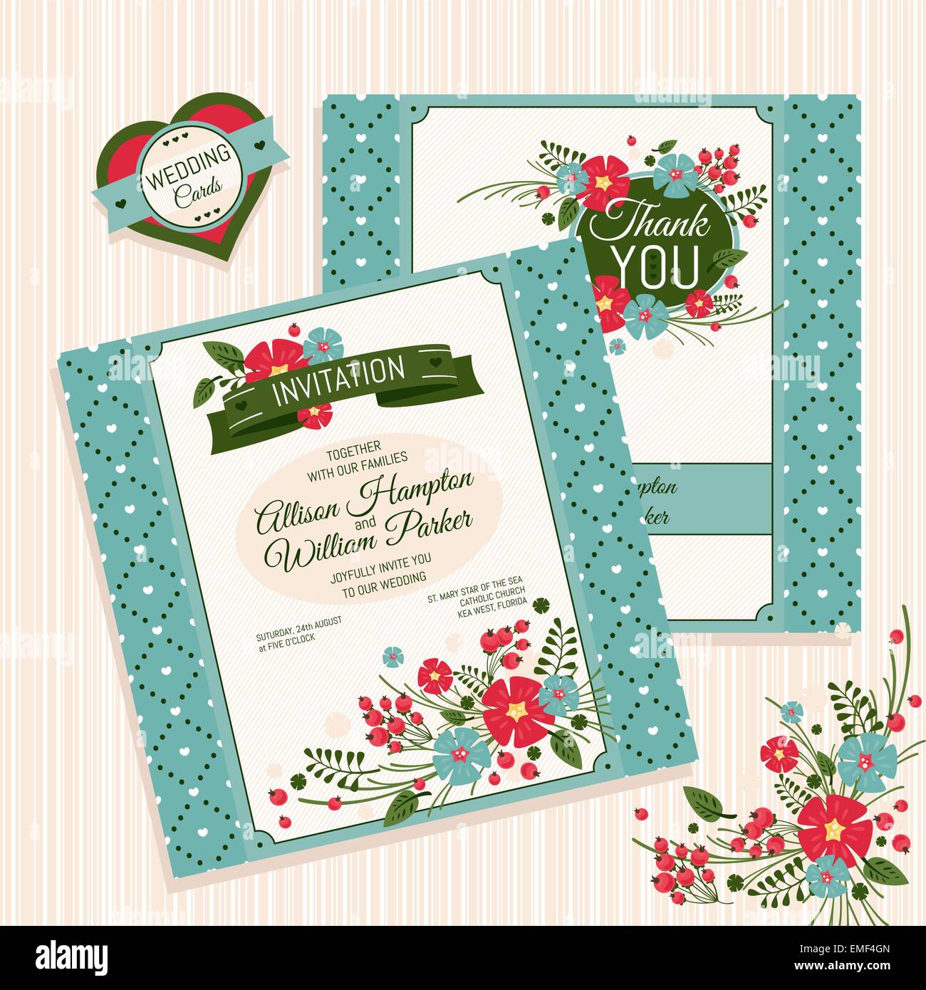 Floral wedding background Stock Vector Images - Alamy