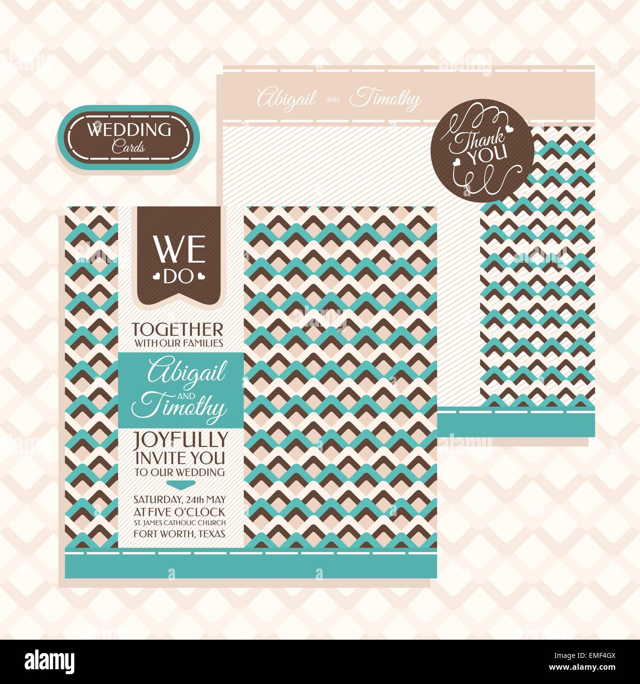 Retro wedding card Stock Vector Image & Art - Alamy