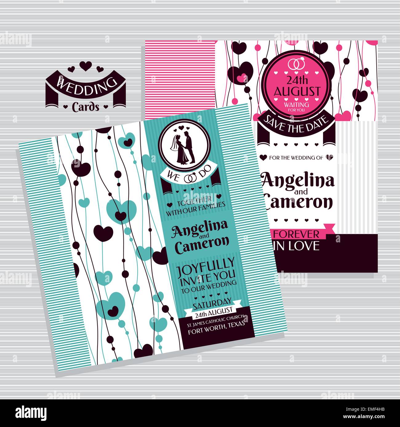 Retro wedding card Stock Vector Image & Art - Alamy