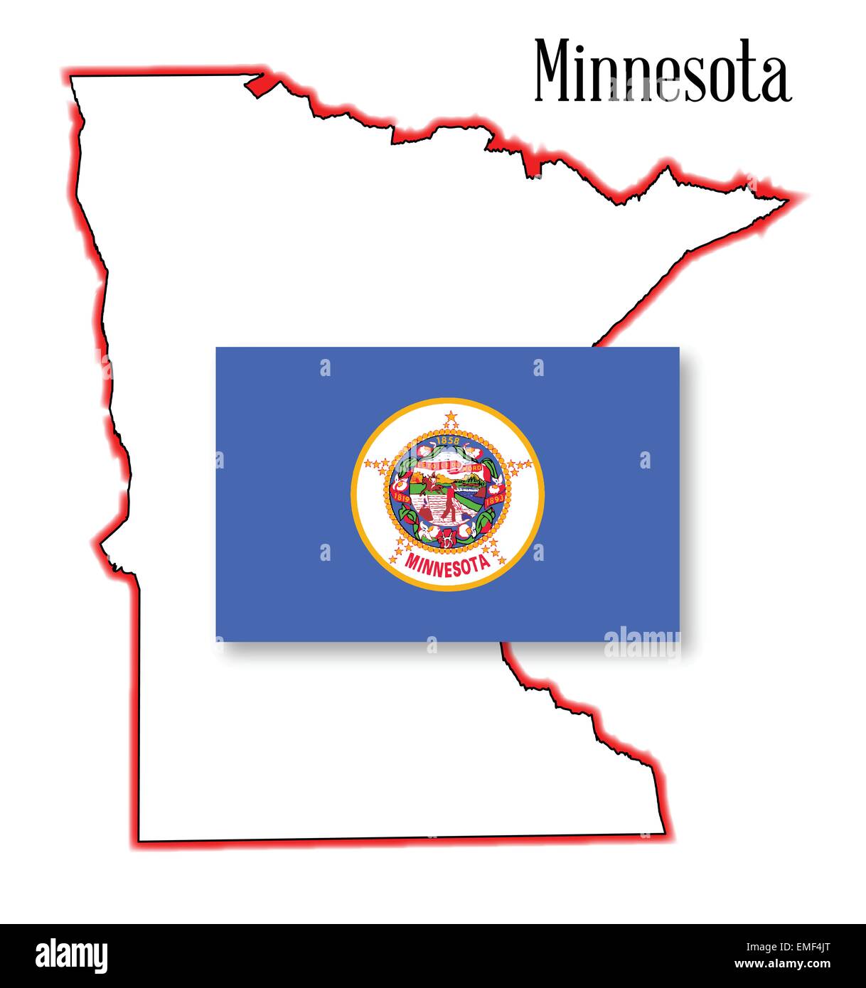 Minnesota outline vector hi-res stock photography and images - Alamy