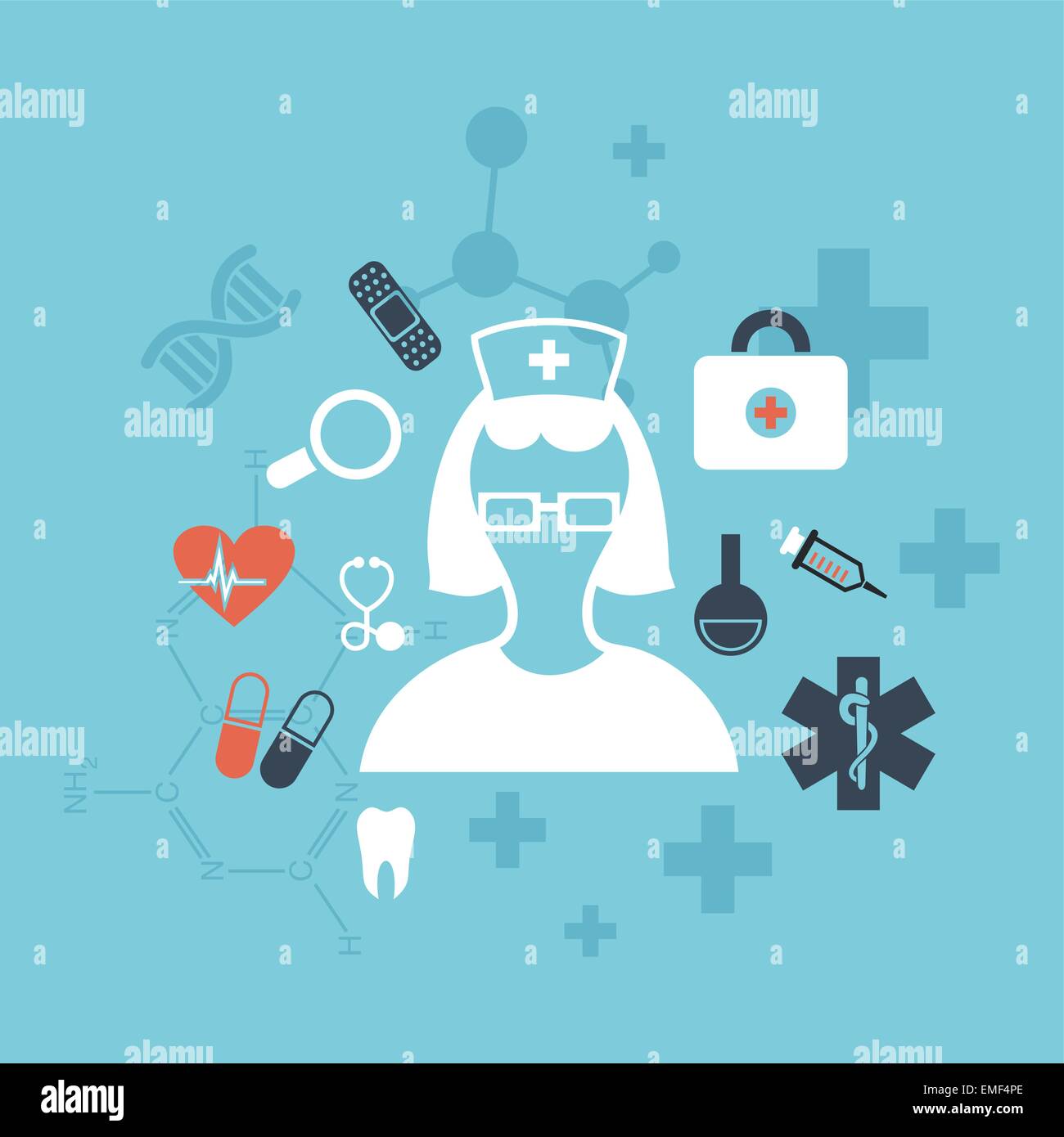 Medical blue background doctor Stock Vector Images - Alamy