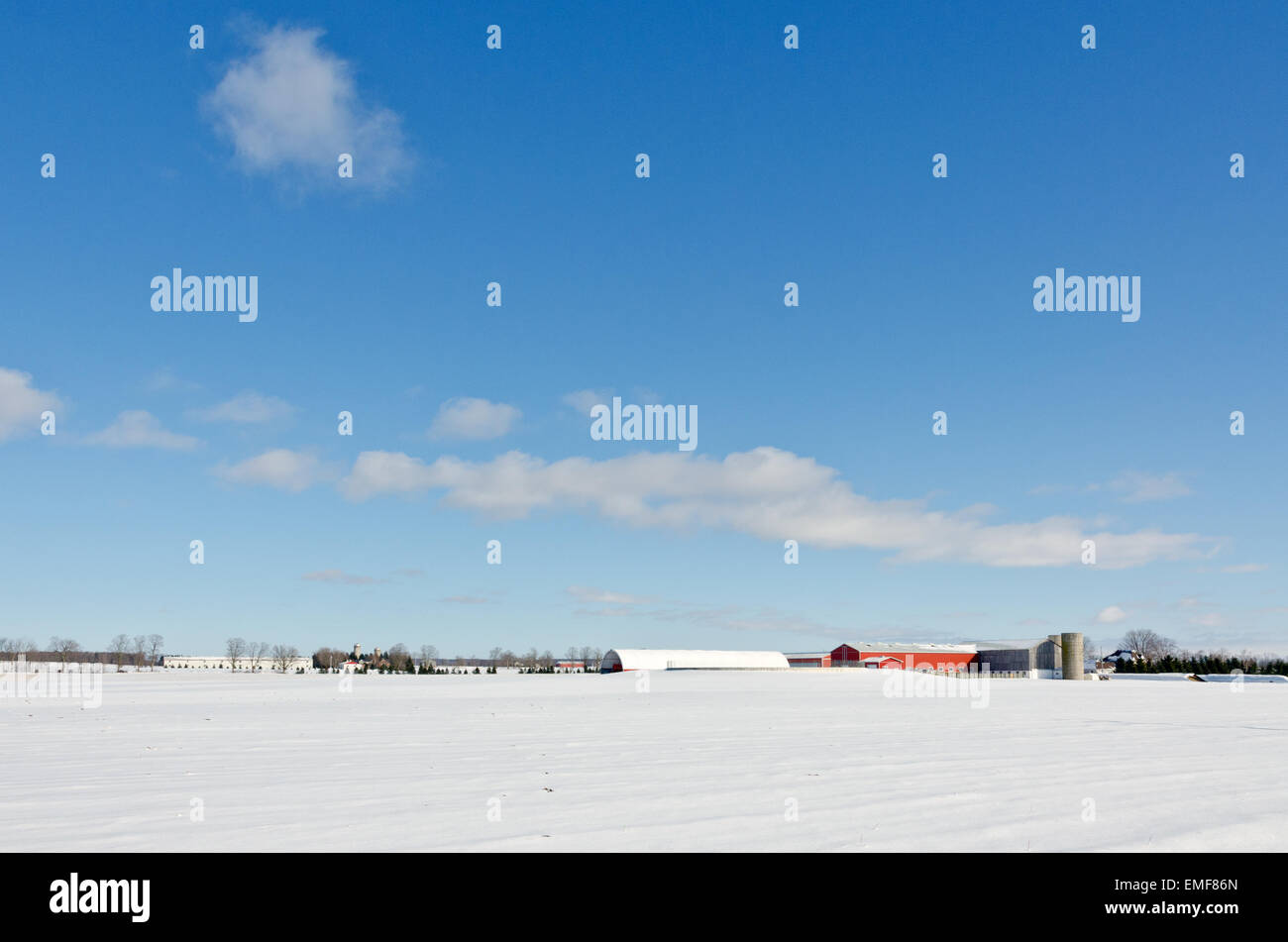 The Canadian small town road after snow fall Stock Photo - Alamy