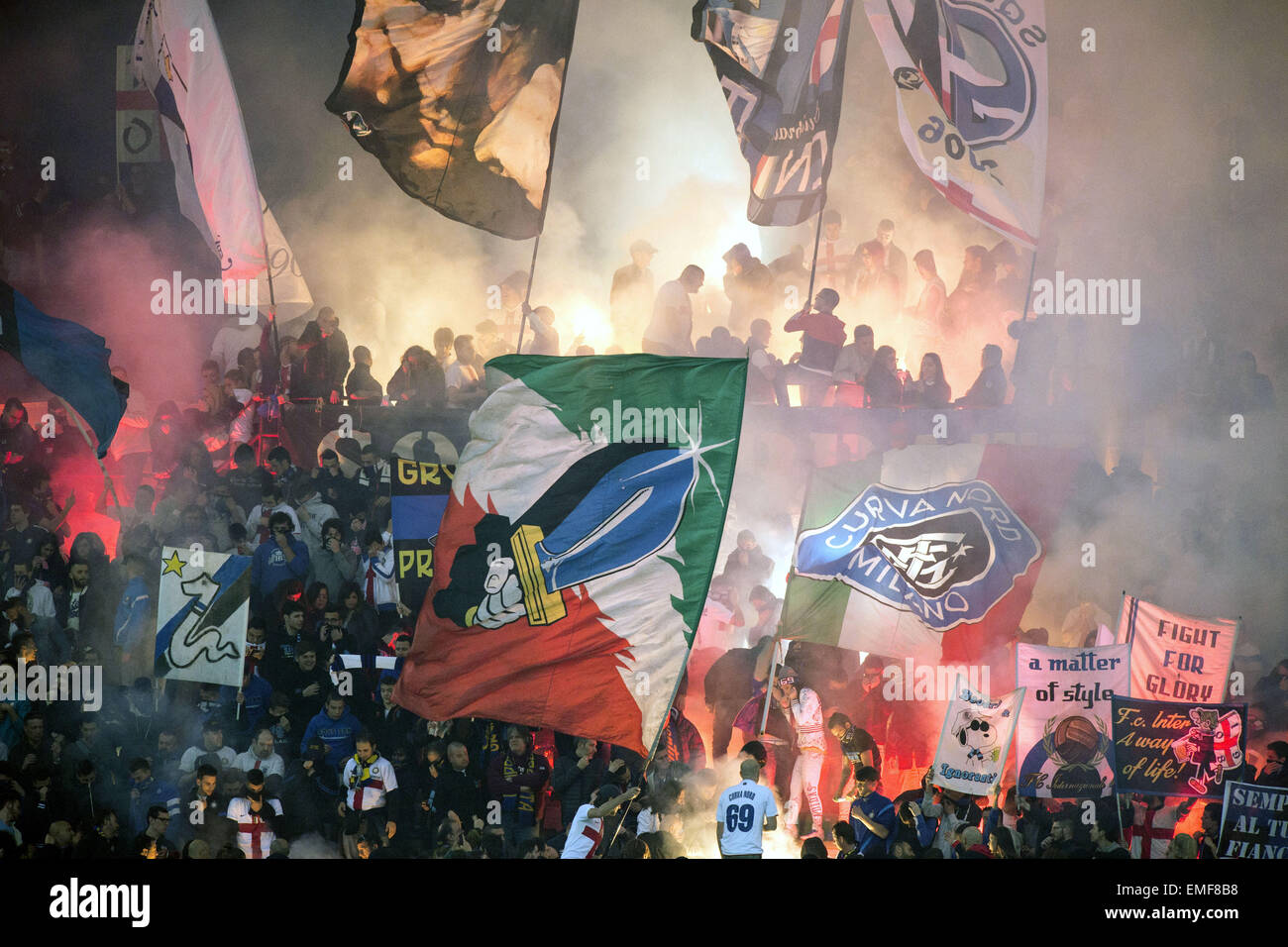 Milan, Italy. 19th Apr, 2015. Inter fans Football/Soccer : Italian ...