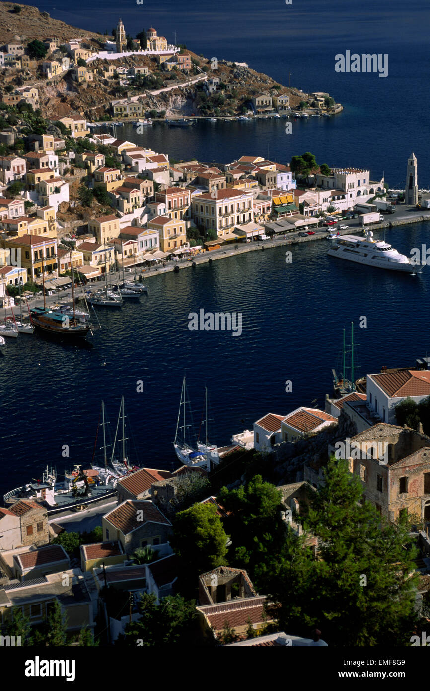 Greece, Dodecanese Islands, Symi, Yialos port Stock Photo - Alamy