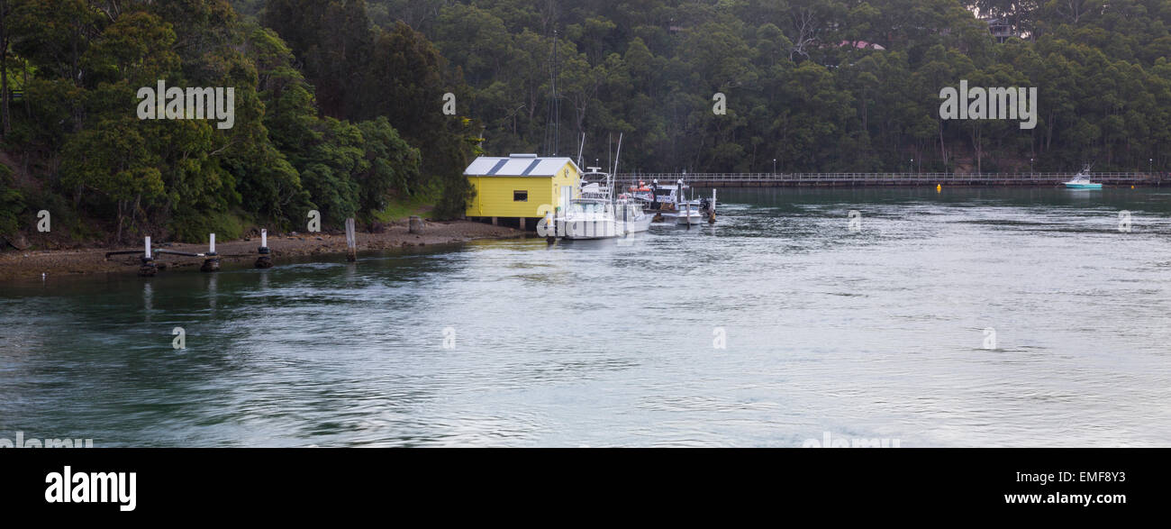 Boathouse on wagonga inlet in narooma hi-res stock photography and ...