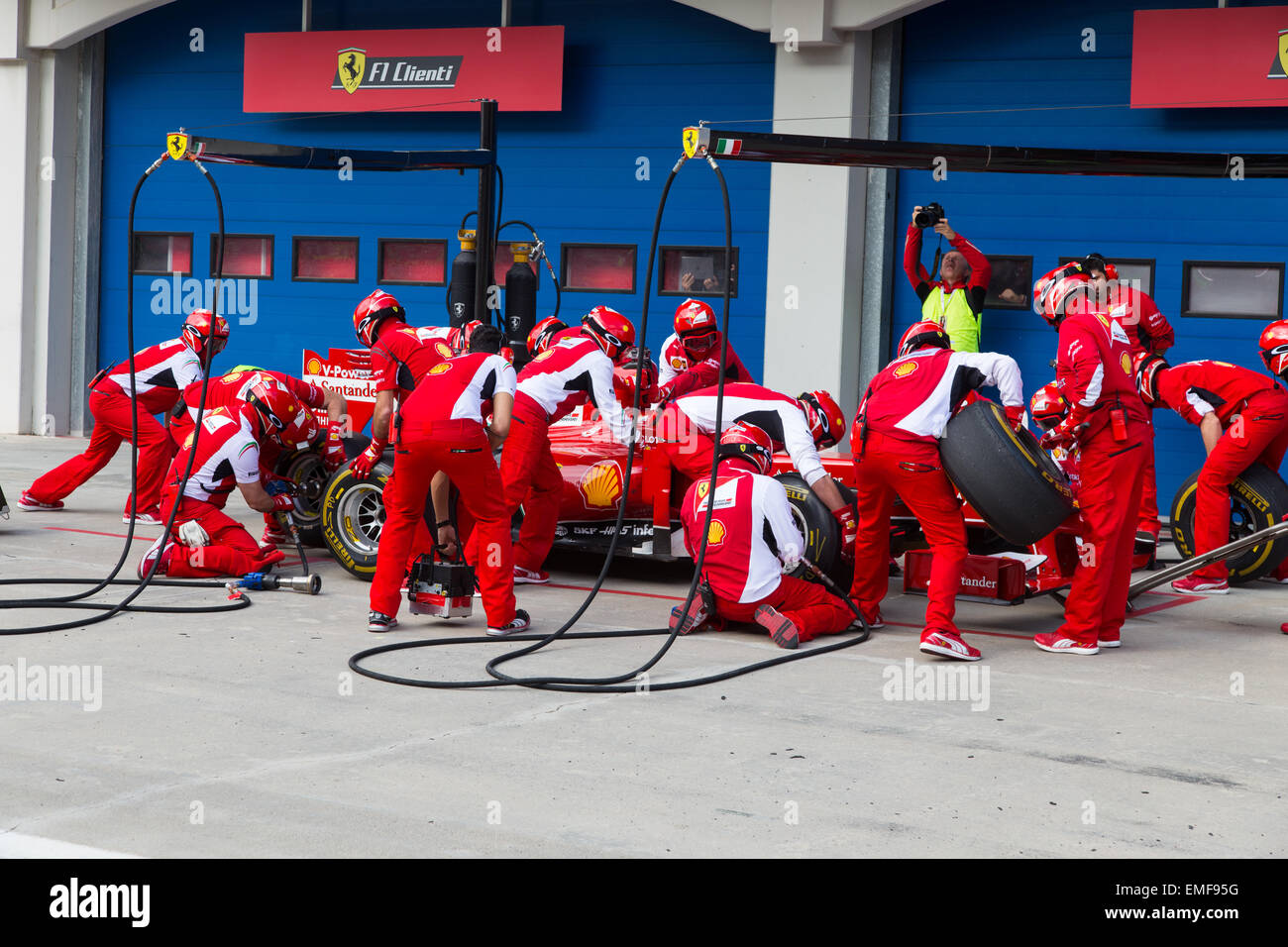 ISTANBUL TURKEY OCTOBER 26 2014 Pit stop Formula 1 car Ferrari Racing ...